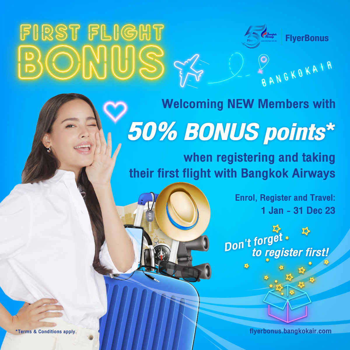 50 Bonus Points Await New Members Taking Their First Flight With